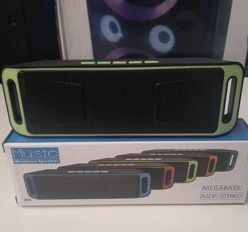 Колонка беспроводная SC208 Green /FM/USB/Bluetooth