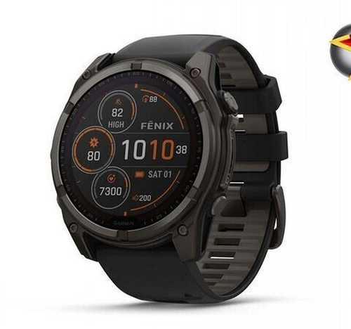 Часы Garmin Fenix 8 51mm Solar Sapphire Titanium Carbon Gray 010-02907-11