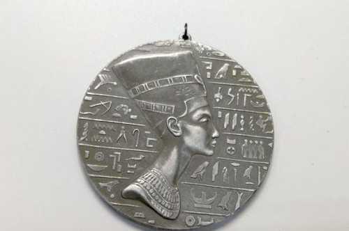 Кулон подвеска Медаль Нефертити Египет металл