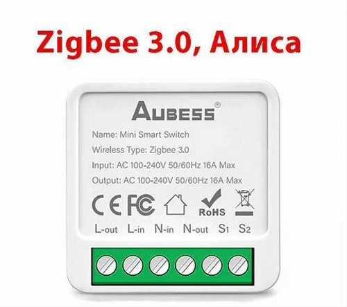 Реле мини Wi-Fi Zigbee 3.0 Aubess 16А Tuya Smart