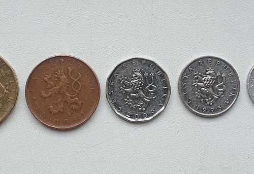 Набор из 5 монет Чехии разного номинала