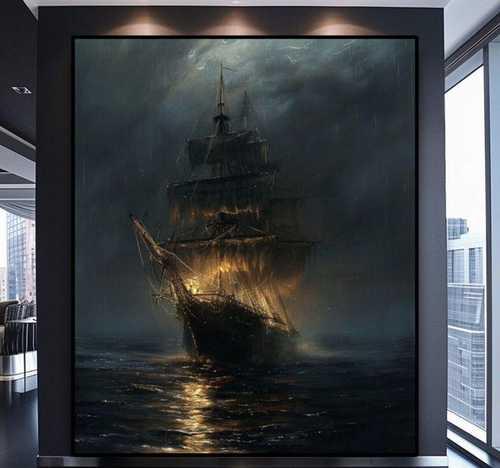 Картина на холсте на подрамнике Пиратский корабль
