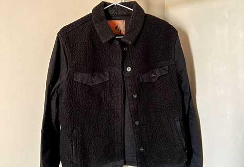 Куртка джинсовая с мехом черная женская 48-50
