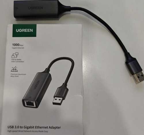 Сетевая карта ugreen CM209 USB-A 3.0 to RJ45 (F)