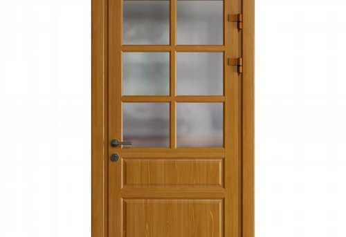 Входная дверь со стеклом Верона из сосны - сосна