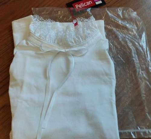 Блузка белая для девочки Pelican, 140 см, новая