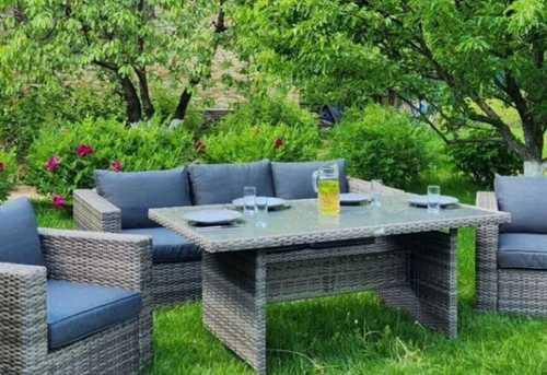 Комплект мебели садовой обеденный karl (серый)