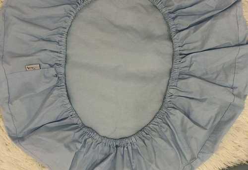 Простынь на резинке для круглой кроватки 75х75