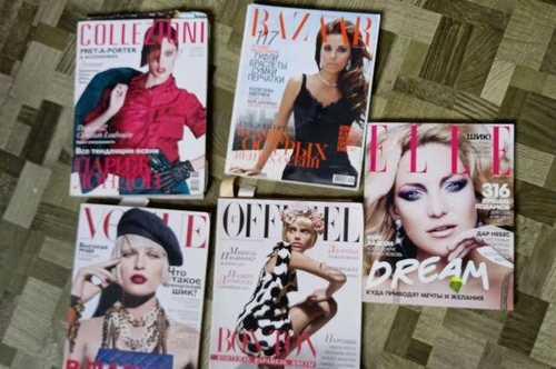 Журналы мод elle collezioni vogue bazaar