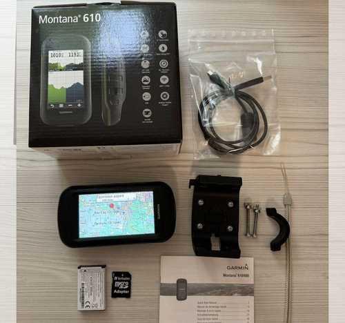 Garmin Montana 610 с кредлом в упаковке