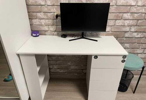Письменный\компьютерный стол белый с ящиками