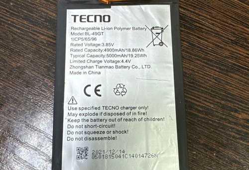 Аккумулятор Tecno Camon 18 Ch6n BL-49GT оригинал