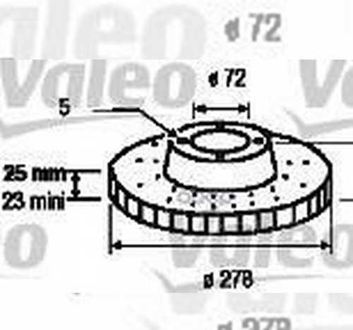 Диск тормозной 186872 Valeo