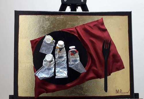 Картина стиль поп арт "На завтрак, обед и ужин"