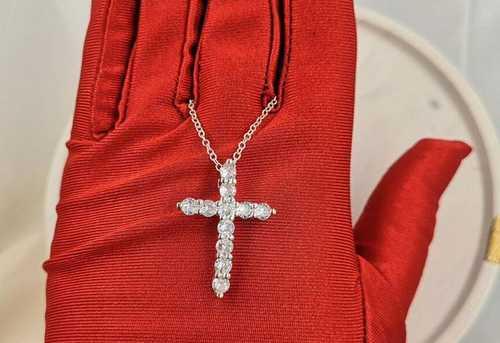 Новый крестик серебро Tiffany