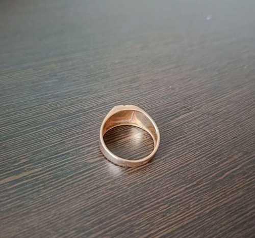 Золотое кольцо мужское печатка 585