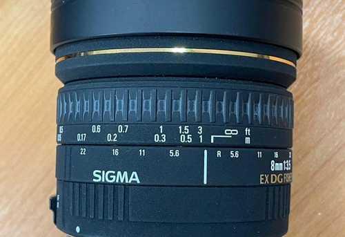 Объектив Sigma AF 8mm f/3.5 EX DG Fisheye