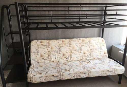 Кровать с диваном двухярусная