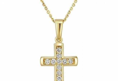 Крест с выращенными бриллиантами 0.278 ct