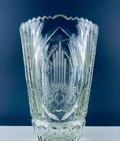 Хрустальная ваза «Олимпиада» лзхс 80-е