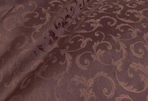 Портьерная ткань для штор Веточки классика Шоколад