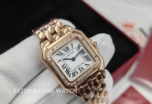Часы Cartier panthere розовое золото с камнями нов