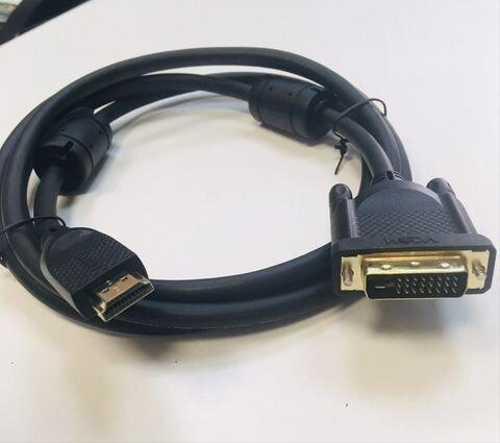 Кабель hdmi AM/DVI(24+1) M, 1.8м, CU, с фильтром