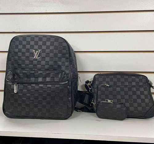 Рюкзак мужской кожаный Louis vuitton   Сумка