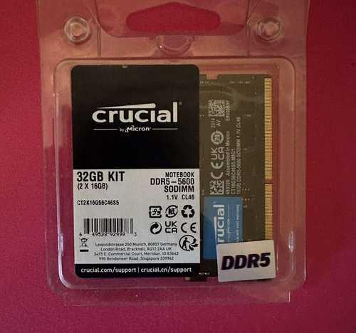 Оперативная память crucial sodimm ddr5 32gb 5600