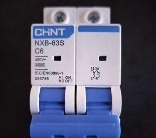 Автоматический выключатель 6А (С) 2п 4.5кА Chint