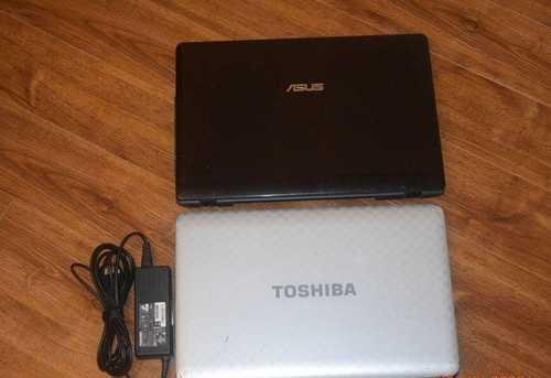 2 ноутбука на запчасти Asus, Toshiba