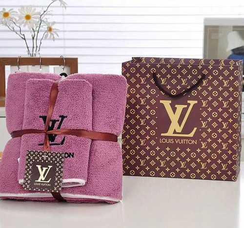 Подарочный набор полотенец Louis Vuitton розовый