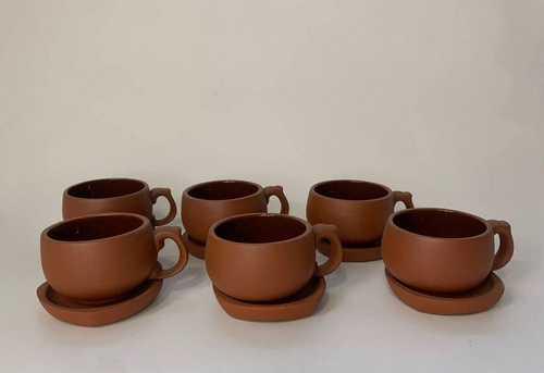 Набор восточных чашек (6 пар) из керамики