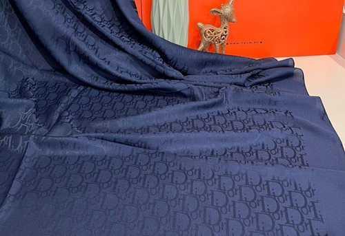 Шелковый платок Dior темно-синий тонкий