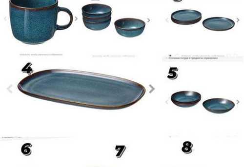 Синяя посуда Гладелиг IKEA