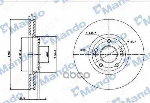Диск тормозной MBC030186 Mando