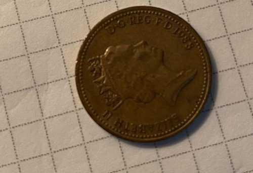 Монета 1988 г. 1 penny