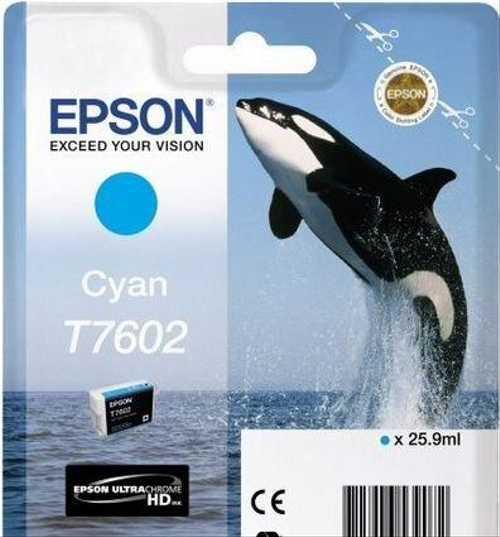 Картридж Epson T7602 C13T76024010 голубой (25.9мл)