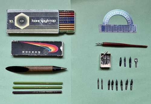 Советские карандаши, ручки, перья
