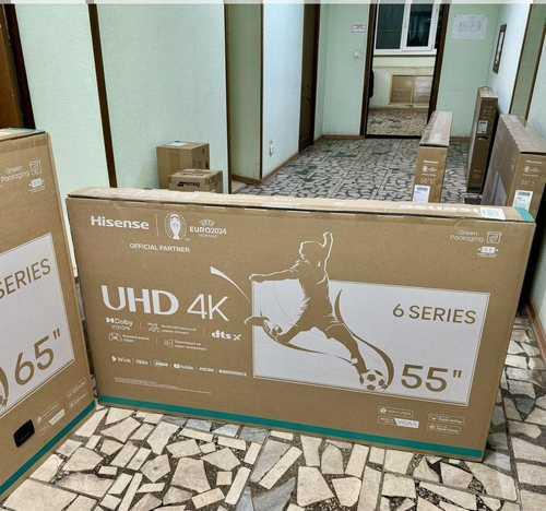 Безрамочный Hisense 55 65 75 SMART TV 2024