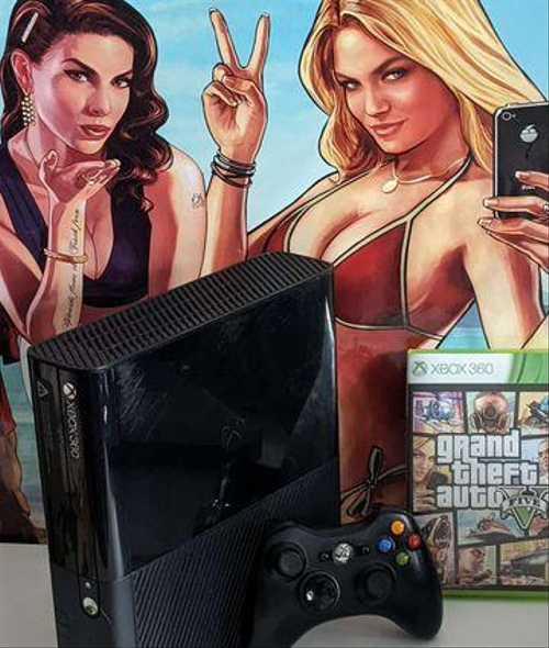 Xbox 360E 500gb + 19 игр + игровой диск GTA V