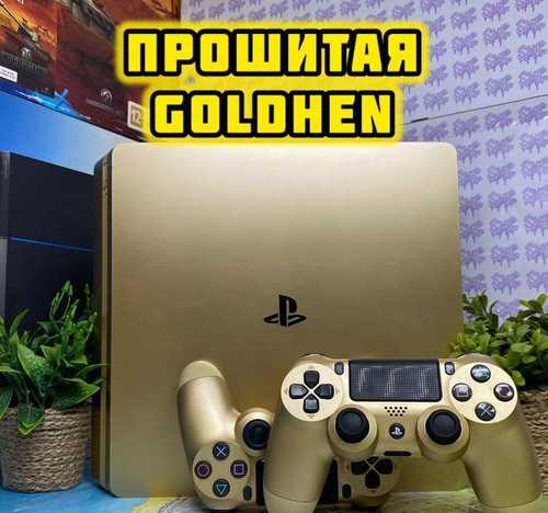 Прошитая Sony PS4 Slim   2 Джойстика   Игры