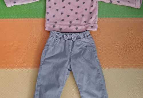 Утепленные брюки + свитшот для девочки, р. 98-104
