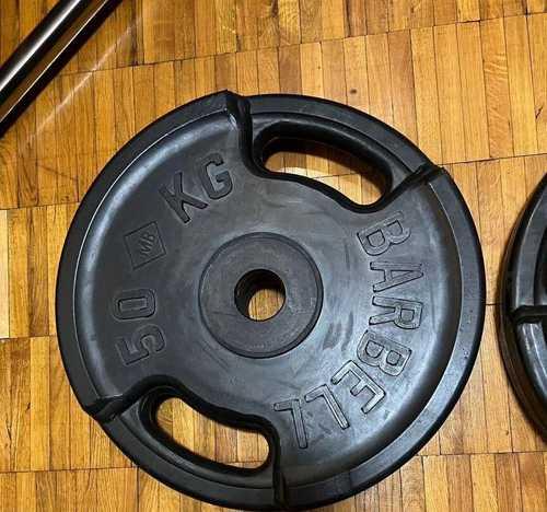 Диск олимпийский c ручками "Barbell" 50 кг