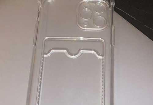 Чехол на iPhone 11 pro прозрачный с картхолдером