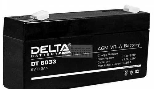 Аккумулятор 6V 3.3Ah Delta DT 6033