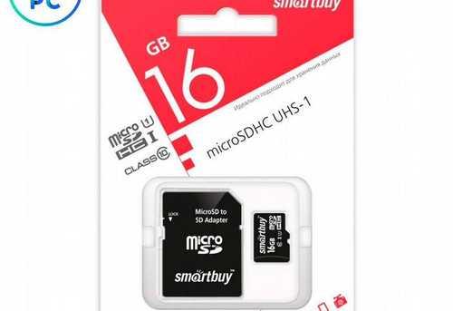 Флеш карта microSD 16GB Smartbuy (SD адаптер)