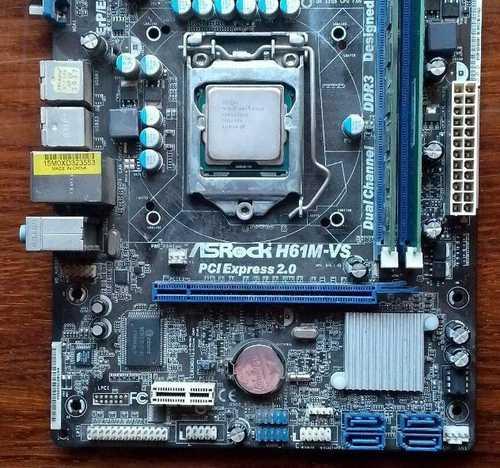 Комплект Мат. Плата(ASRock H61M-VS)