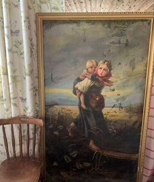 Картина "Дети, бегущие от грозы"