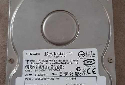 Жесткий диск IC35L040aver07-0 IBM Объем 40 GB